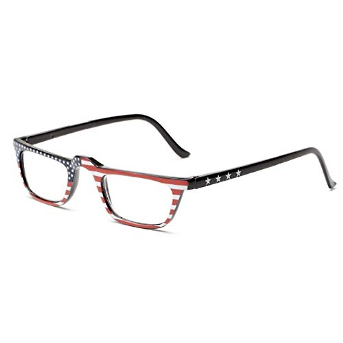 The All American Reader Reading Glasses, Rectangle Style Fully Magnified Eyeglasses for Men and Women + 2.50 Stars on One Side