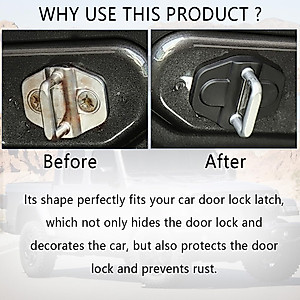 NHHC 6PCS Car Door Lock Cover Compatible with Jeep 2018-2023 Wrangler JLU JL 4XE & Jeep Gladiator JT Door Trim,Car Mods Door Latch Cover Car Decorations for Men Women