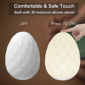 Vovoly Rechangeable Baby Night Light, Large Egg Lamp with Long lasting Battery - Multi-color Cycling- Timer &Touch Control, Battery Powered and Operated Nursery Led Light