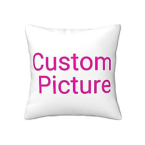 Custom Pillow, Photo Pillows - Design Throw Pillow with Photo Text, Custom Pet Pillow, Personalized Memorial Gift for Birthday, Wedding Keepsake, Home Office Decoration 12''X12'', Black