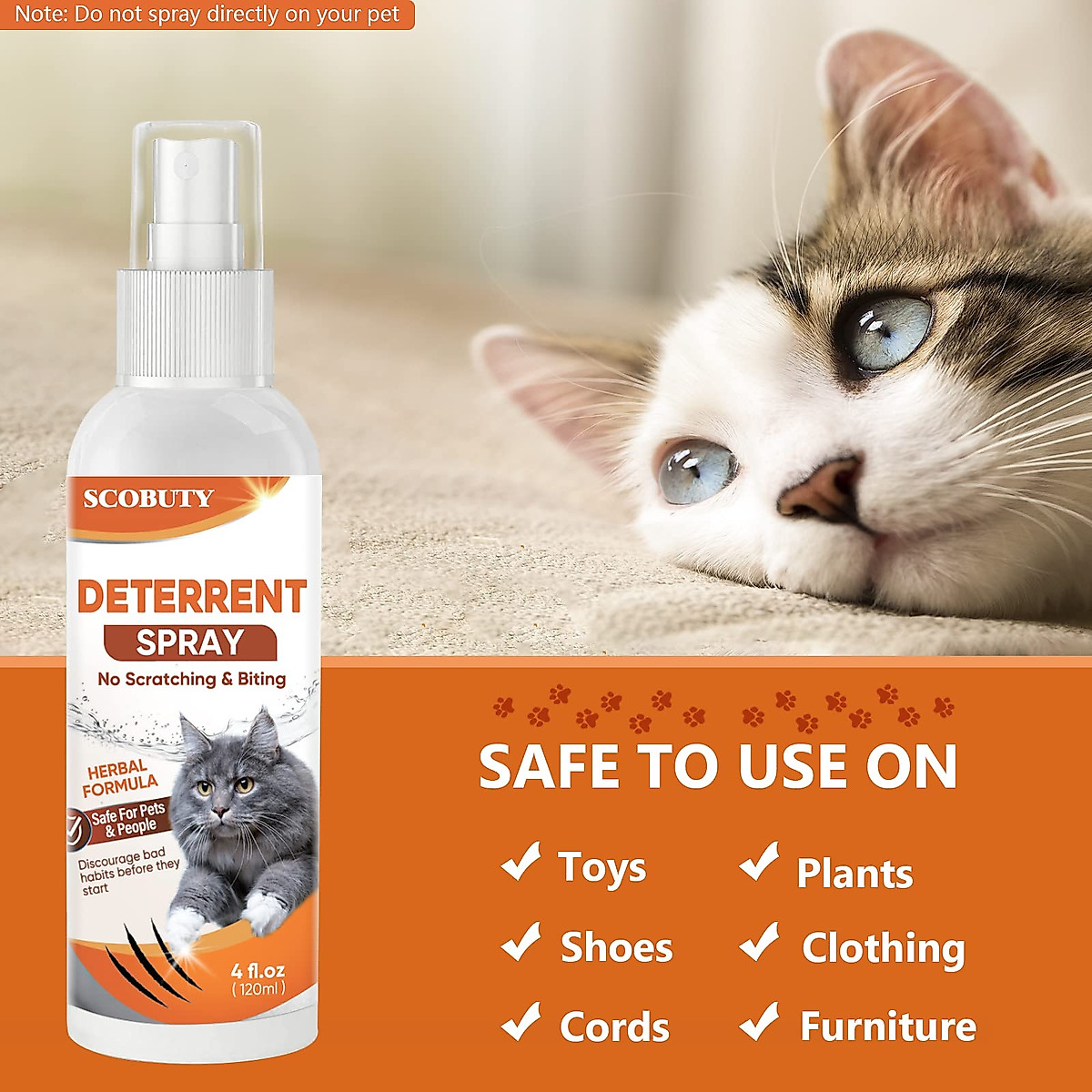 Cat Repellent Indoor, Cat Spray Deterrent, All Natural Bitter Dog Repellent Spray,Natural Effective Prevent Scratching Stay Away from Restricted Areas for Pet Behavior Training Indoor and Outdoor Use