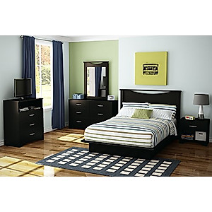 South Shore Step One Platform Bed with Storage, Full 54-Inch, Pure Black