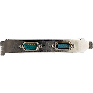 StarTech.com 2-port PCI Express RS232 Serial Adapter Card - PCIe RS232 Serial Host Controller Card - PCIe to Dual Serial DB9 Card - 16950 UART - Expansion Card - Windows & Linux , TAA (PEX2S953)