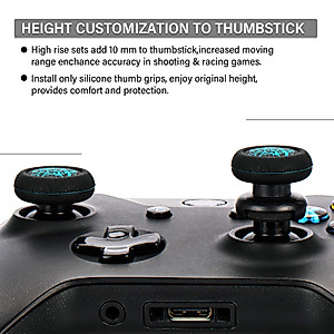Playrealm FPS Thumbstick Extender & Printing Rubber Silicone Grip Cover 2 Sets for Xbox Series X/S & Xbox One Controller(Deep Sea Demon Tentacle)
