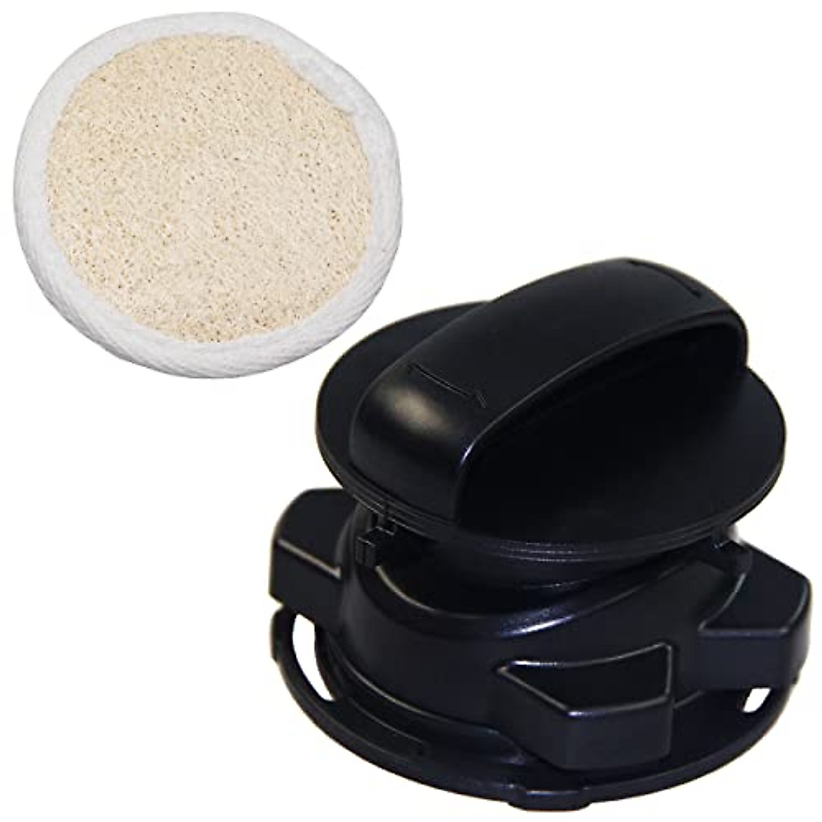 75257 Magnetic Stopper and Natural Loofah Sponge for InSinkErator Garbage Disposal,Turn Your Cover Control Disposer On and Off Parts,Replaces 75052, 74094, 74052, 74275,Black