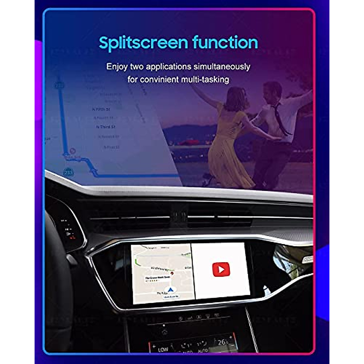 Smart World Company MMB 9.0 Android OS Video Streaming Adapter for Carplay and Android Auto Media interfaces enables app Download Music Video Navigation USB Type-C