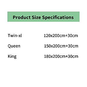 OBONG 100% Cotton Queen Fitted Sheet with Elastic All Around Bedspreads Soft Silky Sateen Weave King Mattress Cover Fits Mattress Upto 11 Inches (Color : A, Size : King)