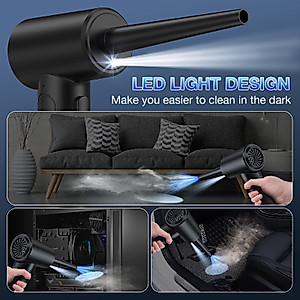 Compressed Air Duster, 3 Gear to 51000RPM Cordless Electric Air Duster, 6000mAh Rechargeable Air Blower with LED Light for Laptop Computer Keyboard Cleaning Pet Hair Crumb Replaces Compressed Air Can