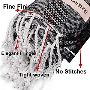 Bersuse 100% Cotton Anatolia Turkish Towel - 37x70 Inches, White