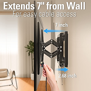 Mounting Dream Advanced Tilt TV Wall Mount for Most 42-90 Inch Flat and Curved TV, Universal Wall Mount TV Bracket with Extension up to 7 inch, Fits 16", 24", 32" Studs, Max VESA 800x400mm and 120LBS