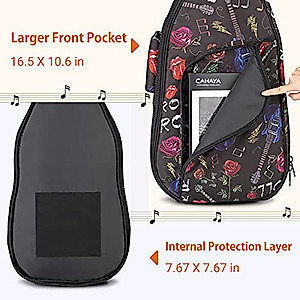 CAHAYA Electric Guitar Bag Rose Printing Soft Guitar Case 8mm Padding Gig Bag Backpack with Handle Loop CY0267