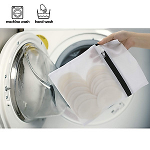 PHOGARY Reusable Cotton Rounds(16 Pack),3.15 inch Organic Cotton Pads, Bamboo Makeup Remover Pads (16 Pack) with Laundry Bag, Washable Facial Cleansing Cloths for Eye Makeup Remove Face Wipe