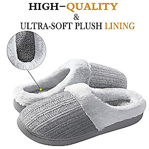 Amazon Essentials Women's Warm Cushioned Slippers for Indoor/Outdoor Grey, Size 10