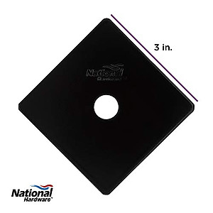 National Hardware N800-221 Decorative Washer Outdoor Reinforcement Hardware Accents Brackets and Bracers for Pergolas Gazebos and Raised Garden Beds, 3" with 9/16" Hole, Indio Collection, Black, 40