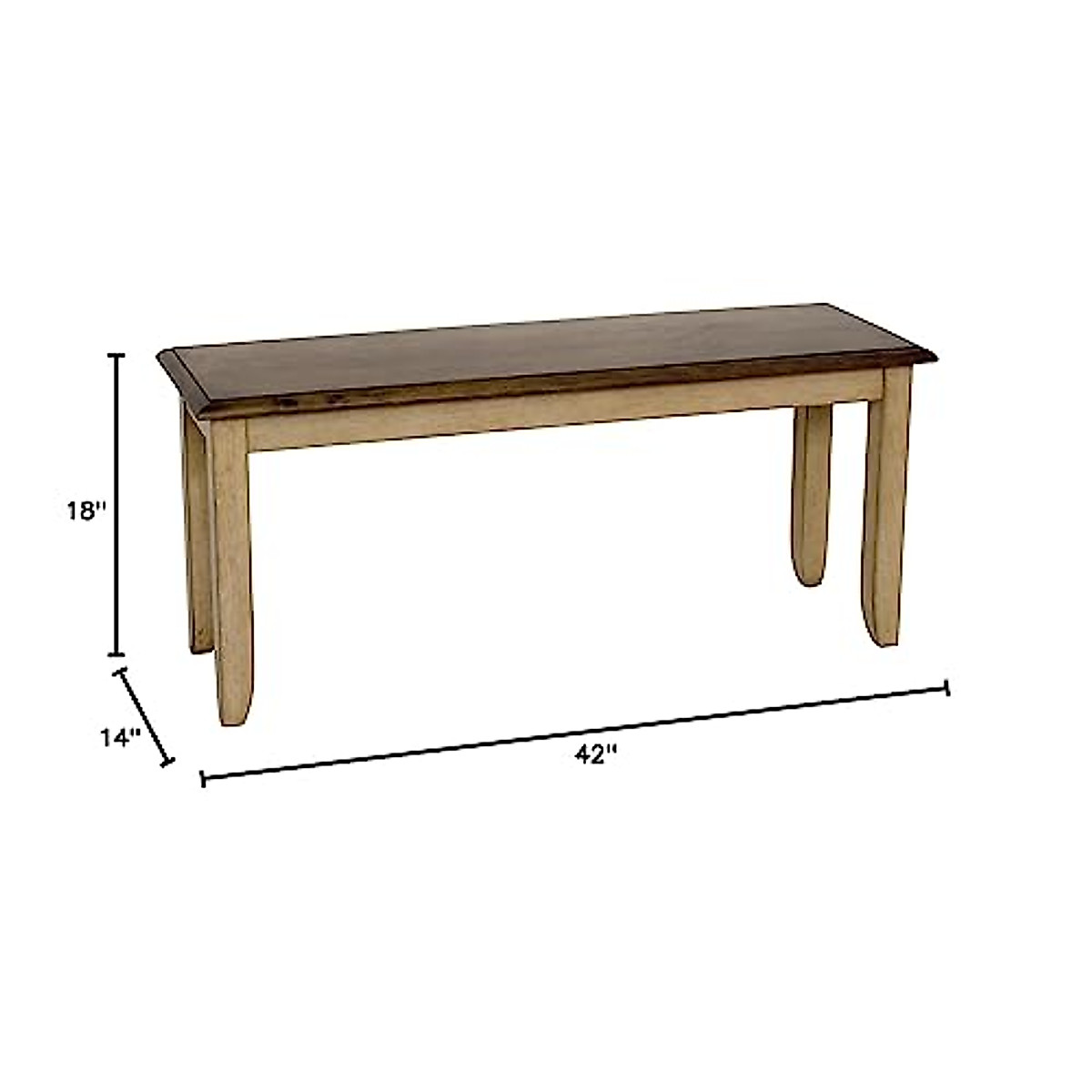 Sunset Trading Brook Bench with Pecan Seat, Wheat