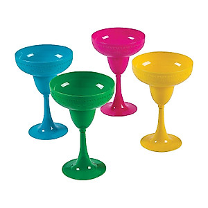 Embossed Margarita Plastic Glass - Party Supplies - 6 Pieces