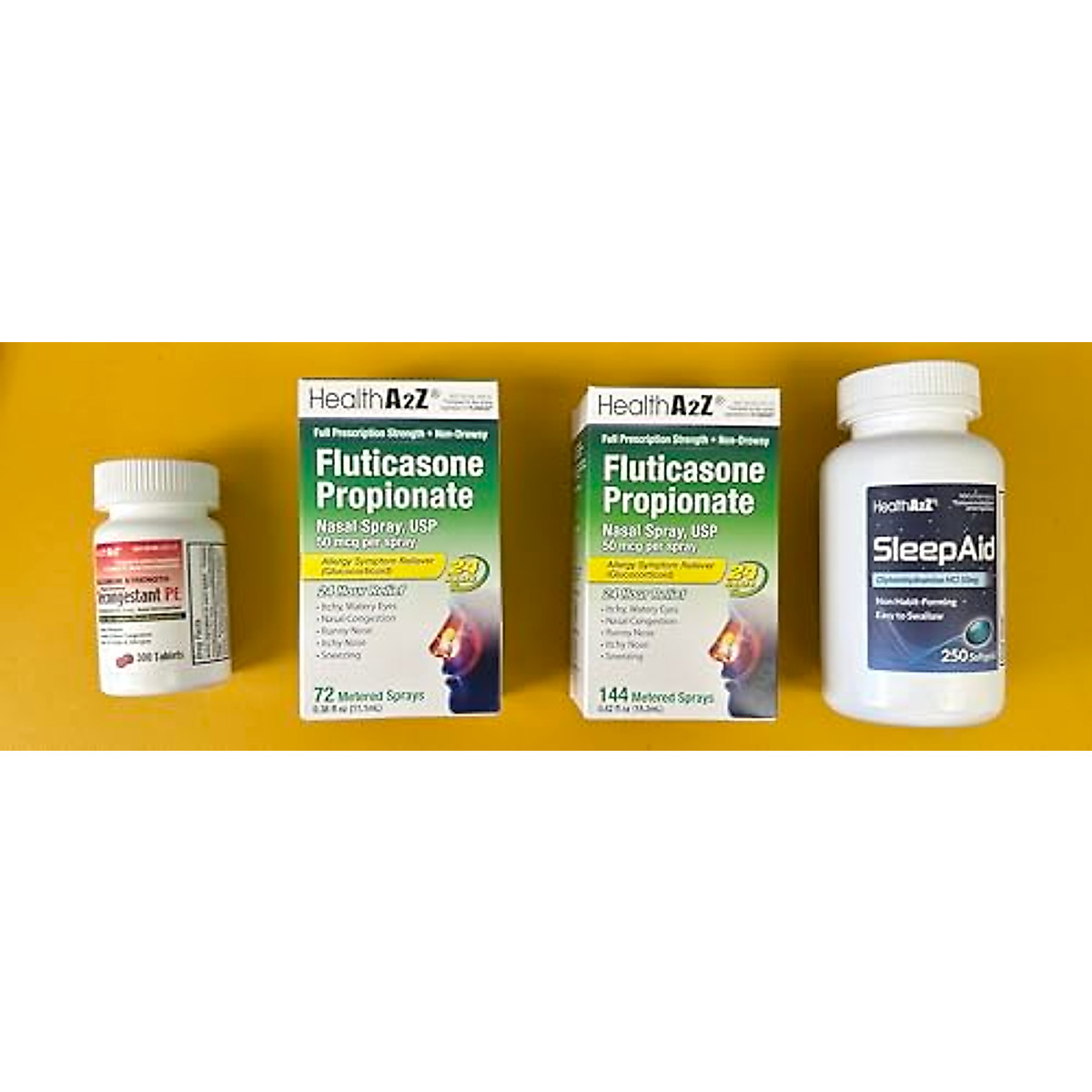 HealthA2Z® Fluticasone Propionate Nasal Spray| 50 mcg per Spray | 24 Hour Allergy Relief | 72 Sprays | 0.38 fl oz (11.1mL) | Relief from Nasal Congestion | Runny Nose | Sneezing