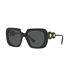 Versace Woman Sunglasses Black Frame, Dark Grey Lenses, 54MM