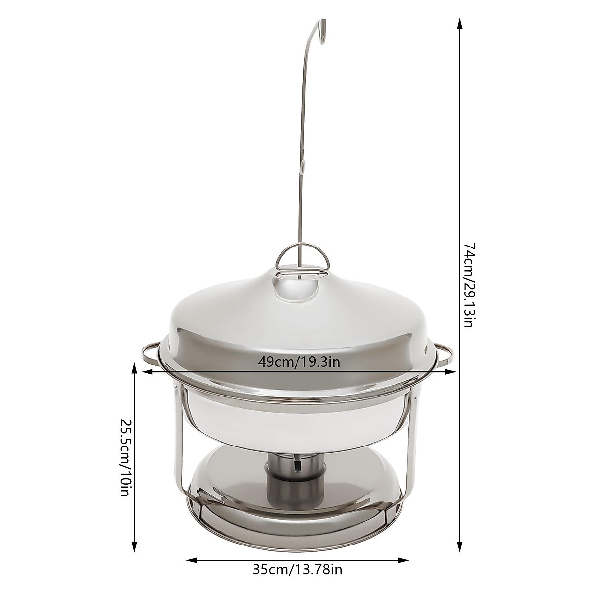 9L Chafing Dish Buffet Set, Round Food Pan, Buffet Servers and Warmers Disposable, Stainless Steel Chafing Dishes with Top Lid