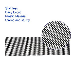 M METERXITY 10 Pack Plant Pot Hole Mesh Pads - Square Bonsai Flowerpot Drainage Grid Screen Apply to Outdoor/Garden (30x10cm/12x4 Inch, Black)