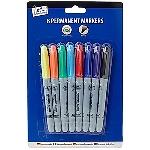 Just Stationery Permanent Marker - Multi-Colour (Pack of 8)