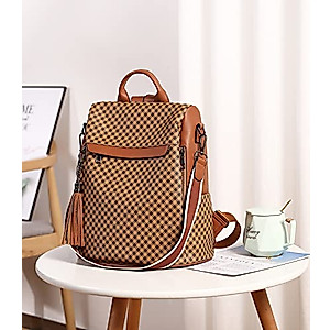 Telena Backpack Purse for Women, PU Leather Anti Theft Travel Purse Shoulder Bags with Tassel