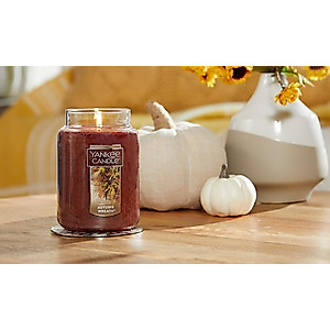 Yankee Candle Autumn Wreath Scented, Classic 22oz Large Jar Single Wick Aromatherapy Candle, Over 110 Hours of Burn Time, Fall Fragrance, Perfect for gifting