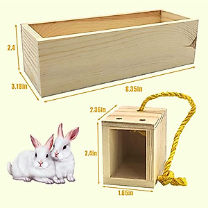 PINVNBY Wooden Enrichment Foraging Toys, Rabbit Puzzle Enrichment Toys Small Animals Interactive Hide Puzzle Snuffle Game for Rats,Guinea Pigs,Rabbits,Parrot