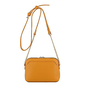 V+BENIE Tassel Small Crossbody Bag with Chain Strap Small Purse Handbags for Women, Mustard
