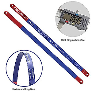 Hacksaw Replacement Blades BI-Metal (10 Pack) High Speed Steel Grounded Teeth