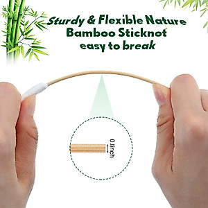 Nuogo 300 Pieces Cotton Buds for Dogs and Cats Pet Cotton Ear Buds Swabs Cotton Dog Ear Cleaner Dog Ear Cleaning Solution Long Cotton Swab Dog Ear Drops with Wood Handle for Dog Ear Care, 4.7 Inches