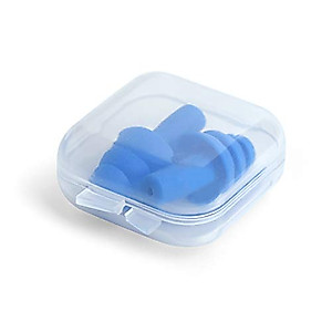 50 Pair Silicone Ear Plugs in Plastic Cases Soft Reusable Comfortable in Bulk Hearing Protection for Swimming Adults Earplugs Water Shower Diving Surfing Sports