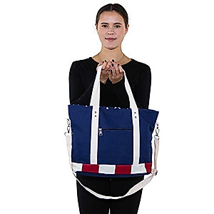 WonderMolly Stars and Stripes USA Flag Canvas Tote Bag