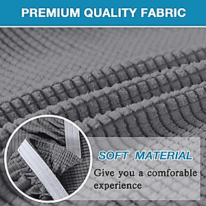 Flamingo P Stool Covers Bar Chair Seat Cover Counter Slipcovers with Backs Removable Washable for Home Set of 4, Gray