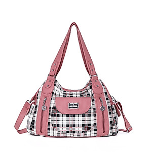 Angel Kiss Purses for Women, Large Shoulder Bag Hobo Tote Purse Mutipocket Faux Leather Satchel Hobo Purse