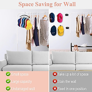 Hat Organizer for Baseball Caps, Hat Hanger 2Pcs with 10 Clips Holds 20 Hats/Leggings/Pants, Closet Organizers and Storage w/Rubber Coated, Leaving No Mark, Space Saving