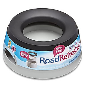 Road Refresher by Prestige Pets, The No-Spill, Slobber Stopper Water Bowl Dispenser, The Neater Dish for Home & Travel, No Messy Splashes, Spilling or Drips for Dogs & Cats