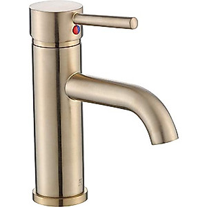 Derengge Single Lever Bathroom Faucet,Single Hole Bathroom Sink Faucet,Brushed Gold Lavatory Faucet,F-509-CS