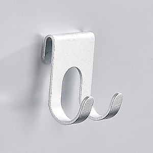 EMVANV 4pcs Adhesive Plug Hook, Stainless Steel Heavy Duty Razor Holder for Shower, Kitchen Organizer for Shaver Plug Robe Towel Loofah Coat, Shower Razor Holder Storage Hooks(Silver)