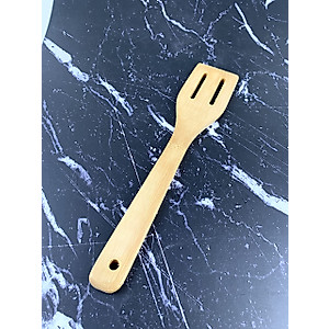 JapanBargain, Bamboo kitchen Utensil set Cooking Utensil Set Cooking Spatula Fork Spoon Turner for Non Stick Cookware (1, 5 in 1)