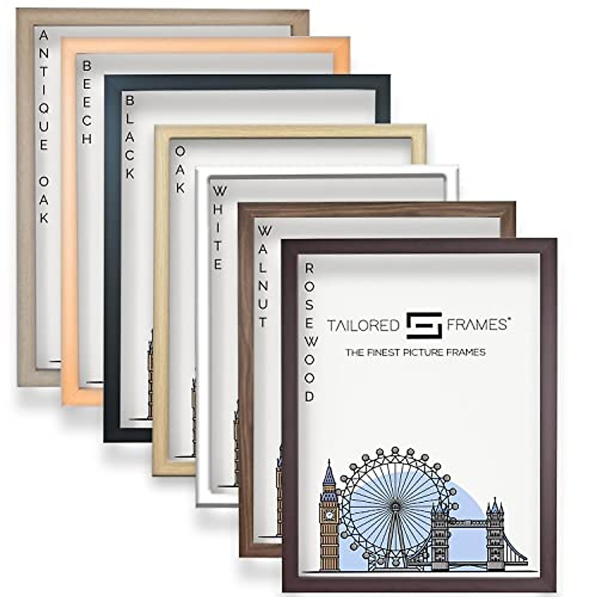 Tailored Frames Seattle Walnut Square Design 50 x 40cm Single Picture Frames | Wall Hanging Type | Photo Frame Without Mount