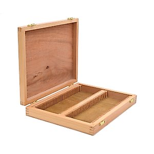 EISCO Wooden Slide Box for 100 Slides, with Latches- Fits 75x25mm Slides