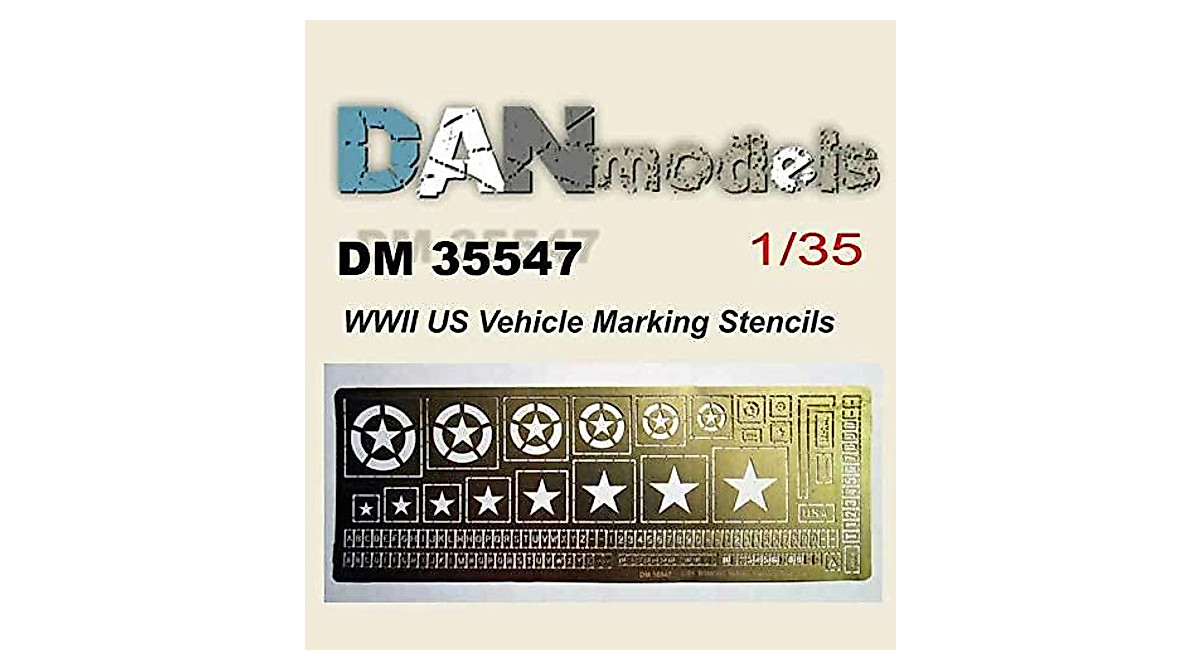 Dan Models 1/35 WWII American Armor Stencil Set | High-Detail Brass