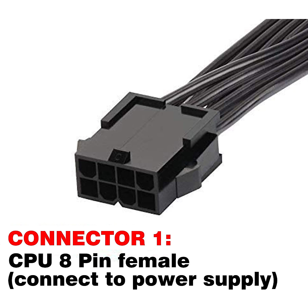 TeamProfitcom ATX CPU 8 Pin Power Extension Cable CPU 8 Pin Female to 8(4+4) Pin Male EPS-12V Extension Cable for Motherboard 32 Inches