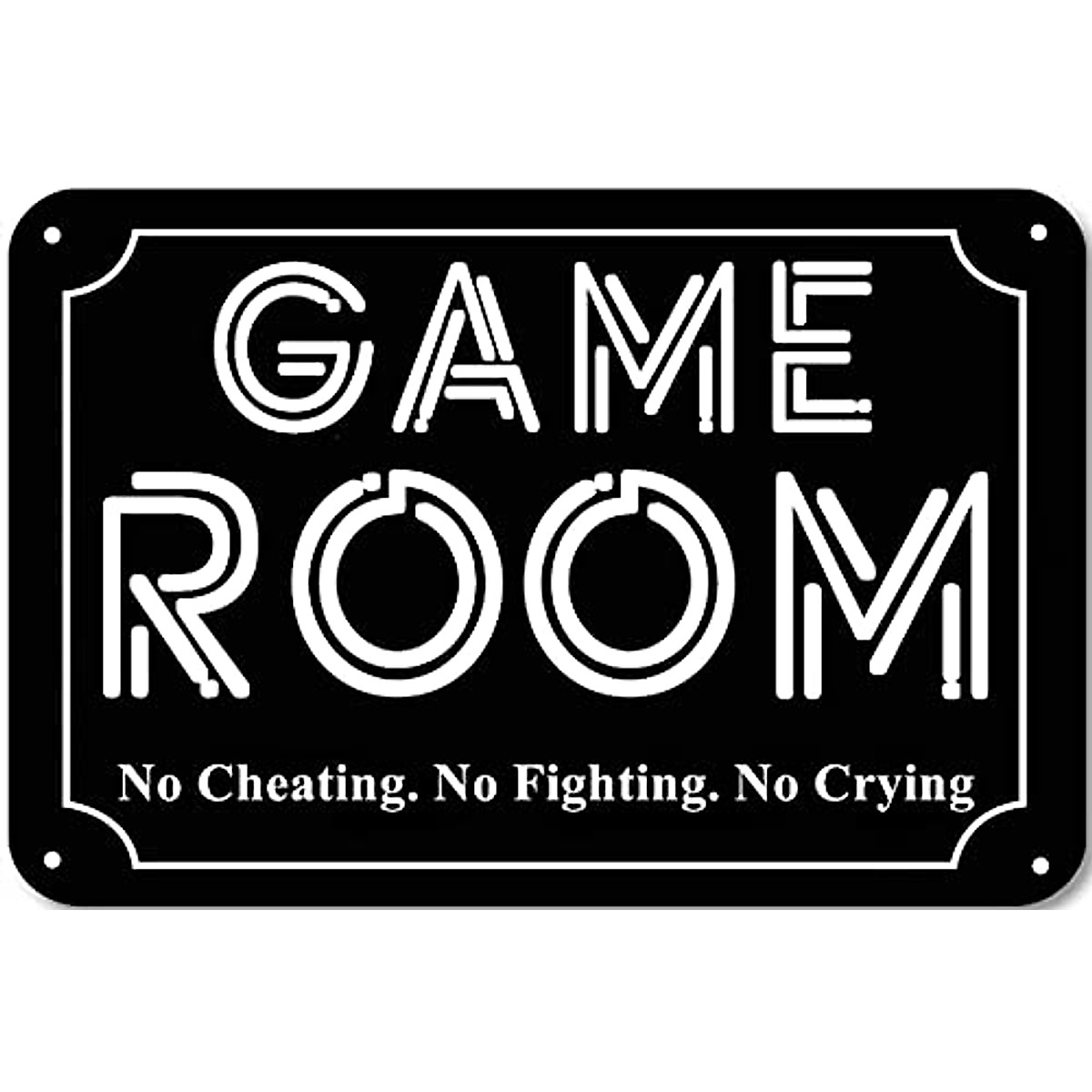 SAMJOSY Game Room Decor 8 x 12 Inch Metal Aluminum Novelty Tin Sign Decor Man Cave Signs (White)