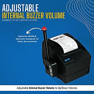 SNBC 132041-NPV Model BTP-R880NPV Thermal Receipt Printer; Blazing Fast 310mm/Second Print Speed; Adjustable Paper Near-End Sensor; Includes Standard USB, Serial and Ethernet Interfaces
