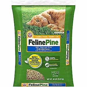 Feline Pine Original Cat Litter 40LB, Blacks & Grays (643004)