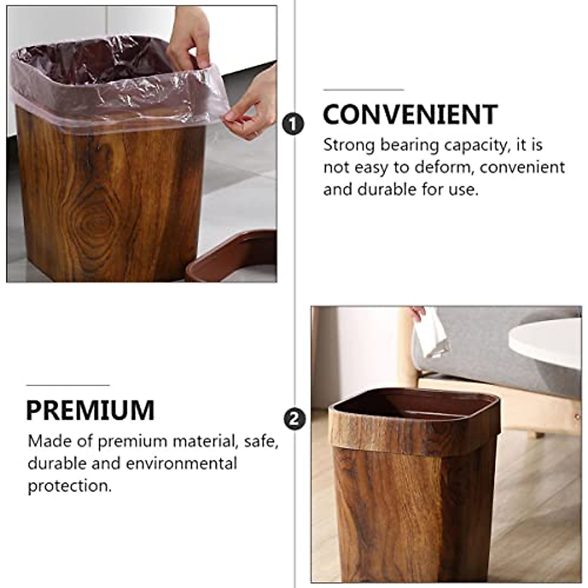 STOBAZA 1pc Dorm Bedroom for Bin Practical Counter Bathrooms Rooms Marble Home Farmhouse Pail Rubbish Siimulation Can: Basket Fashion Grain Modern Pattern Wastebasket, Xcm