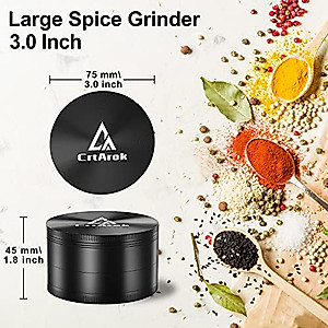CrtArok Spice Grinder, Large 3.0 Inch (Black)
