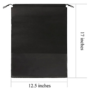 C CRYSTAL LEMON Shoe Bags for Travel 12 Pack – 12.6 x 17.3 Inches Shoe Storage Travel Bag – Durable Non-Woven Fabric Travel Shoe Bags for Packing – Convenient Drawstring Closure with Clear Pouch